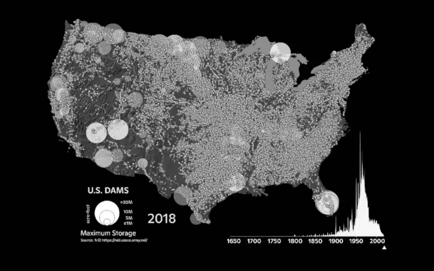 Incredible Time-Lapse: Dams Built in the USA Since 1630 - Flylords Mag